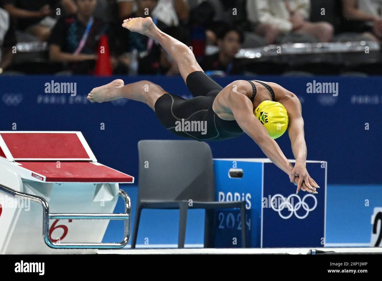 Paris, Fra. 03rd Aug, 2024. Sabrina Lyn of Jamaica leaves the starting ...