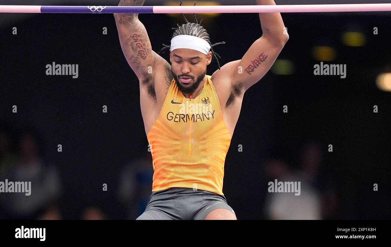 Bo Kanda Lita Baehre, of Germany, competes in the men's pole vault ...