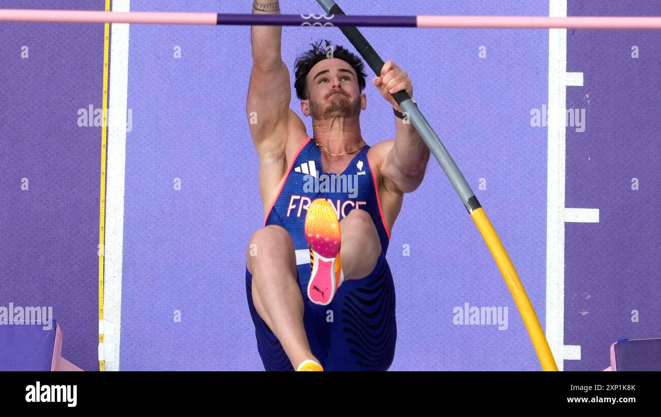Anthony Ammirati, of France, competes in the men's pole vault ...