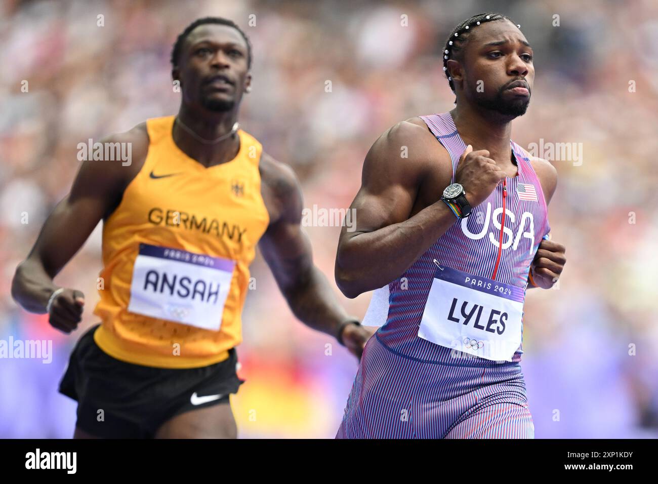 Noah lyles 2024 olympics 100 hi-res stock photography and images - Alamy