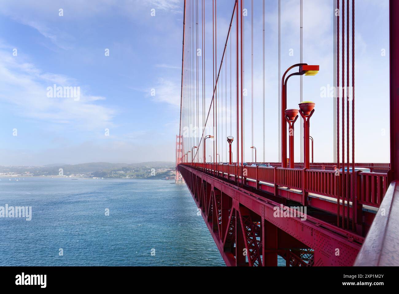 Side views of vertical suspender ropes of the Golden Gate Bridge. San ...