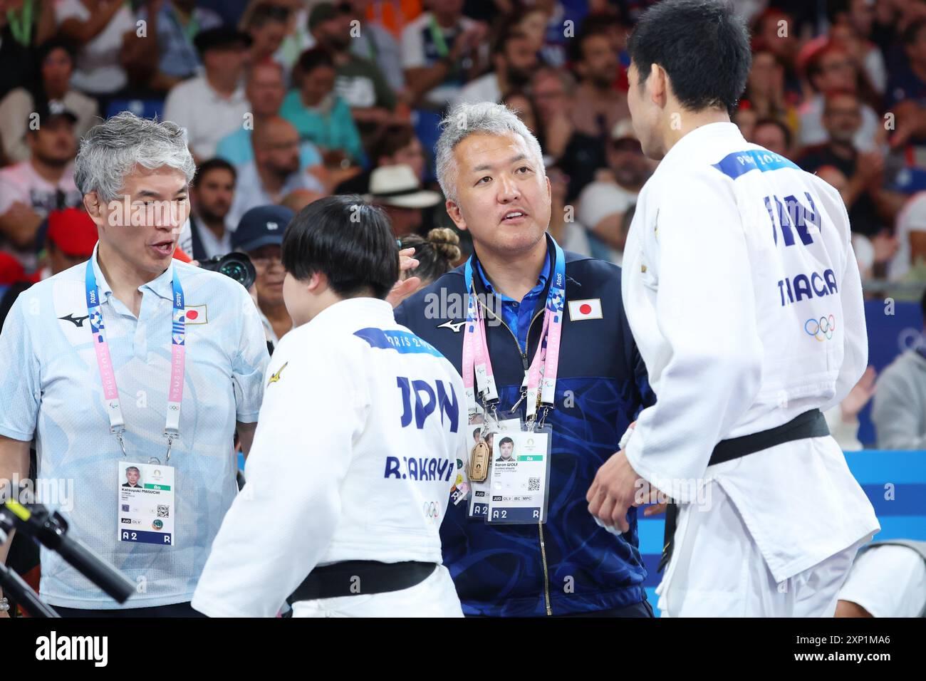 Paris, France. 3rd Aug, 2024. (L-R) Katsuyuki Masuchi, /Keiji Suzuki ...