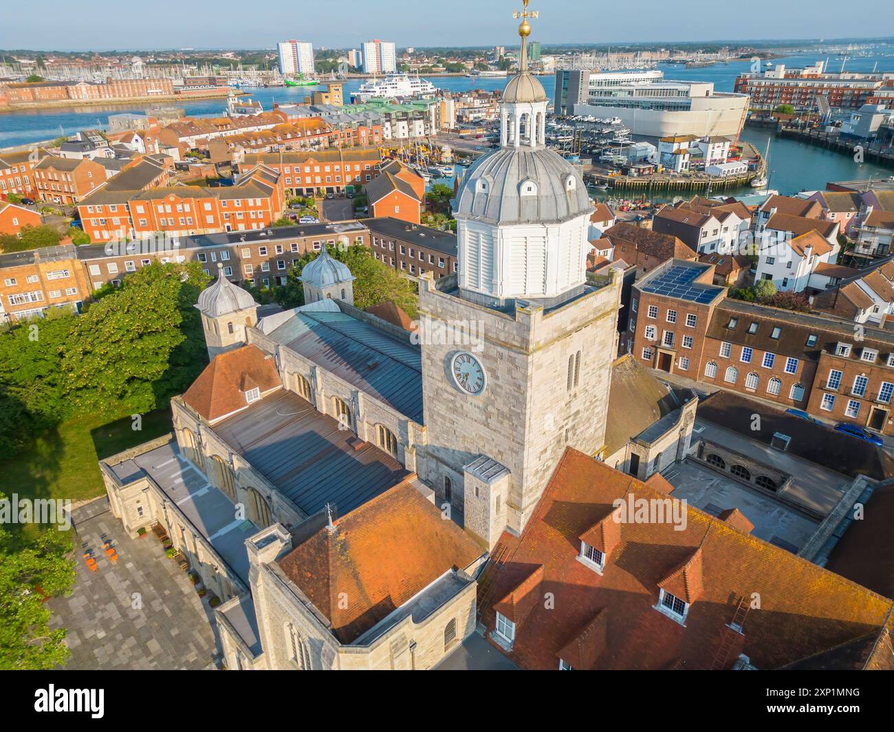 aerial view of the anglican cathedral at old portsmouth hampshire Stock ...
