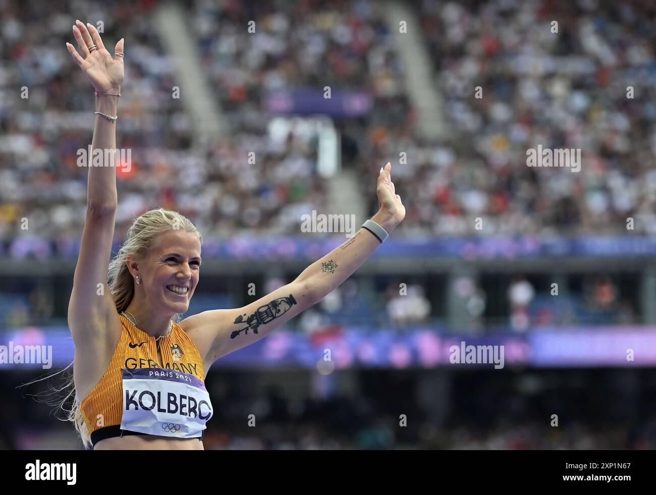 Paris, France. 2nd Aug, 2024. Majtie Kolberg of Germany reacts after ...
