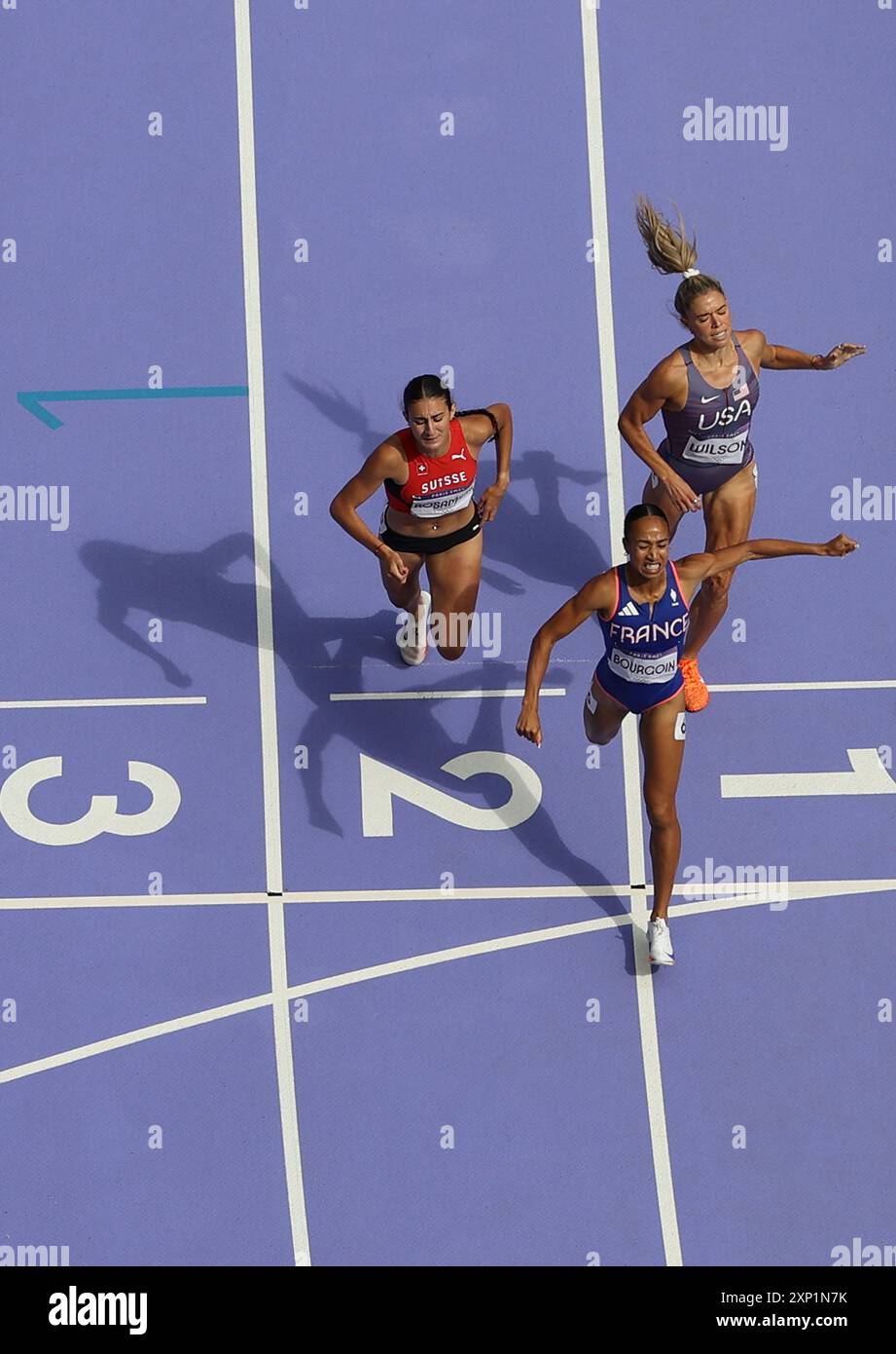 Paris, France. 2nd Aug, 2024. Anais Bourgoin of France crosses the ...
