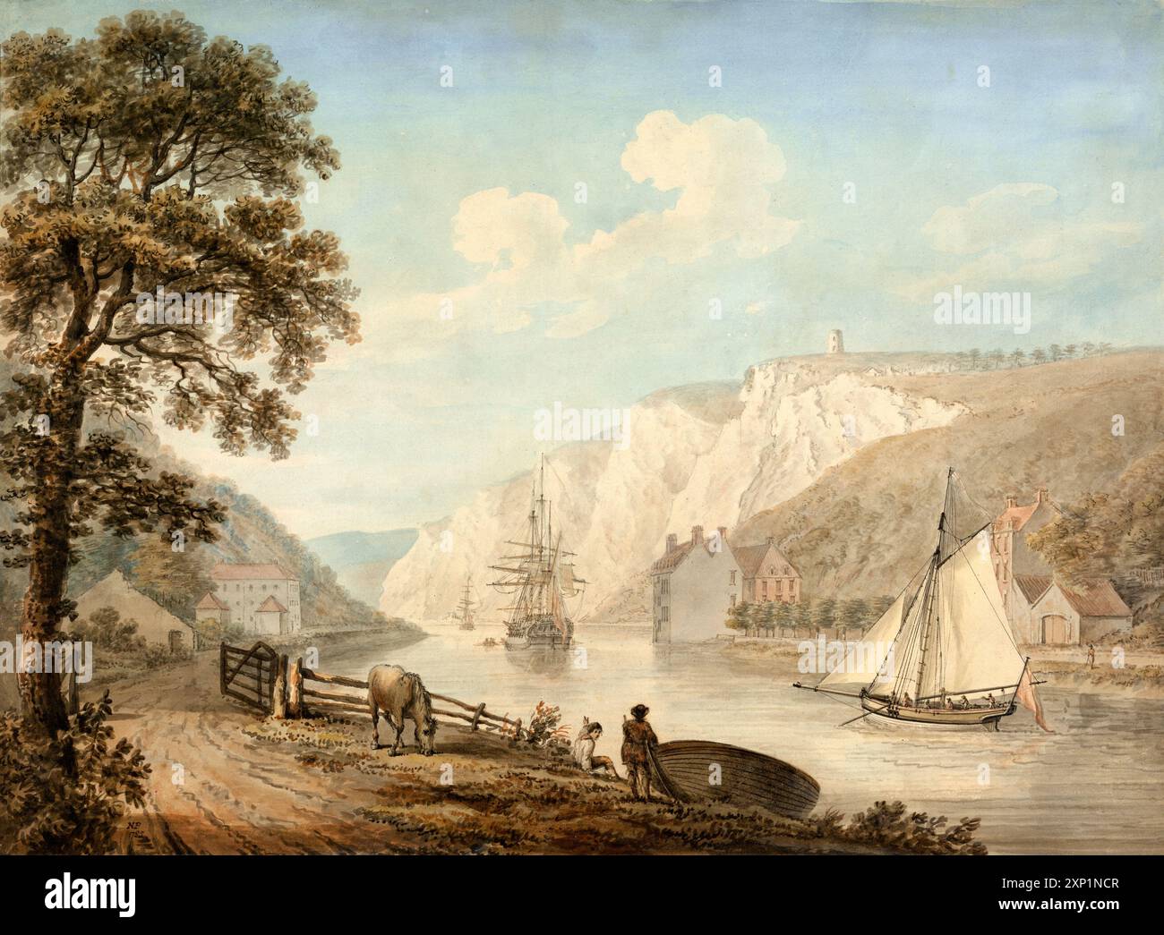 A river painting of The River Avon with passing vessels, Avon Gorge ...