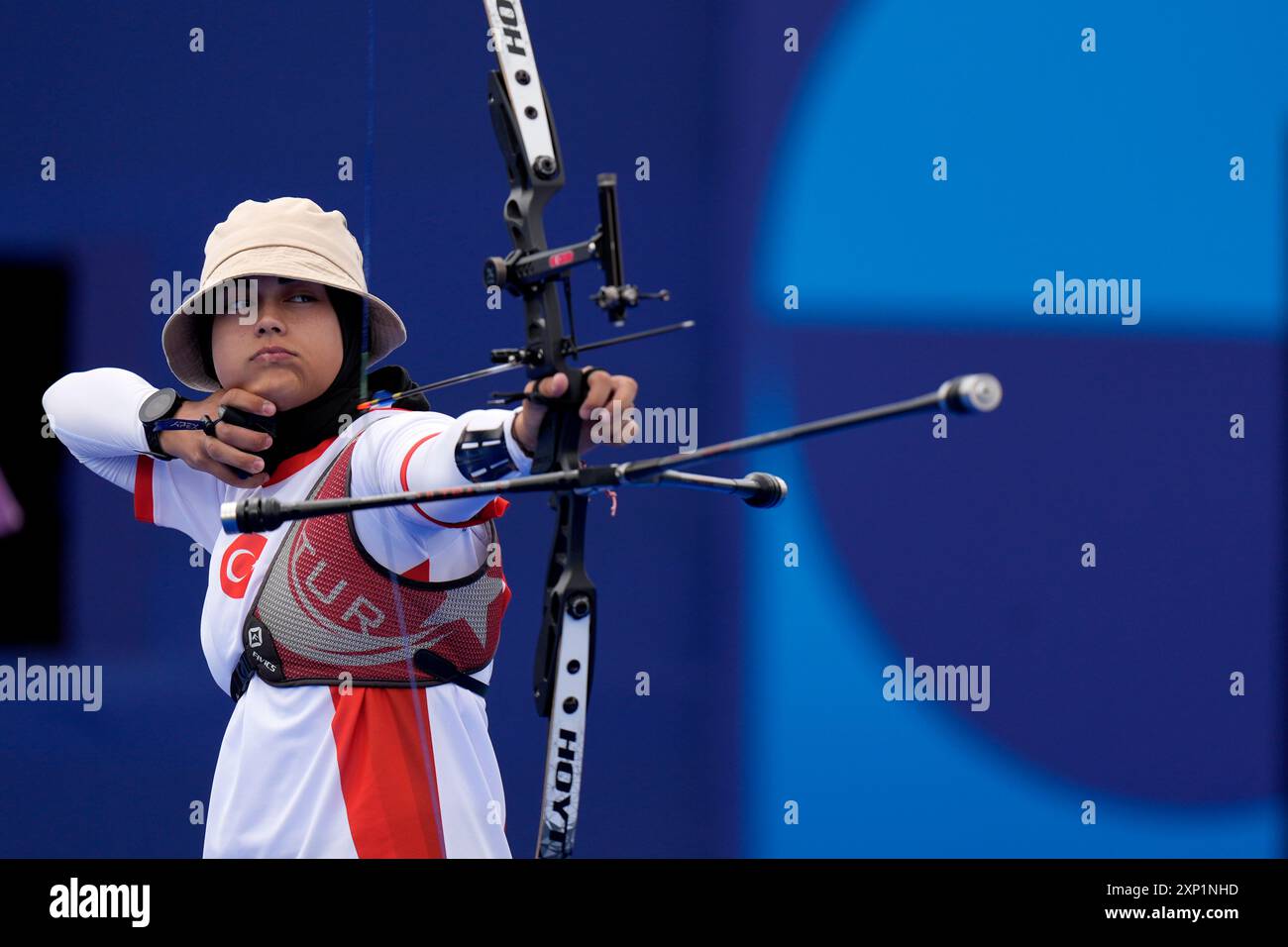 Turkey's Elif Berra Gokkir shoots during the Archery individual ...