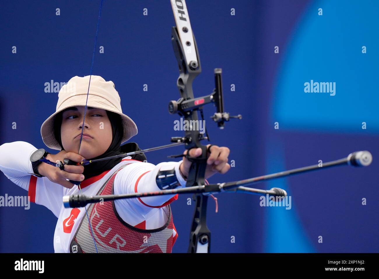 Turkey's Elif Berra Gokkir shoots during the Archery individual ...