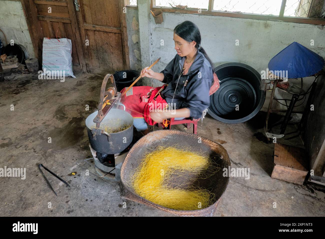 The silk making process at the Mulberry Organic Farm sericulture ...