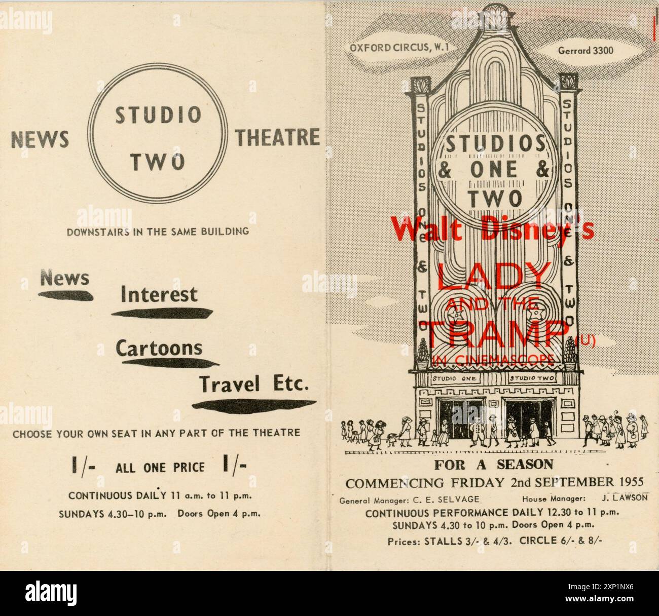Back and front covers of Flyer for September 1955 for Studios One and ...