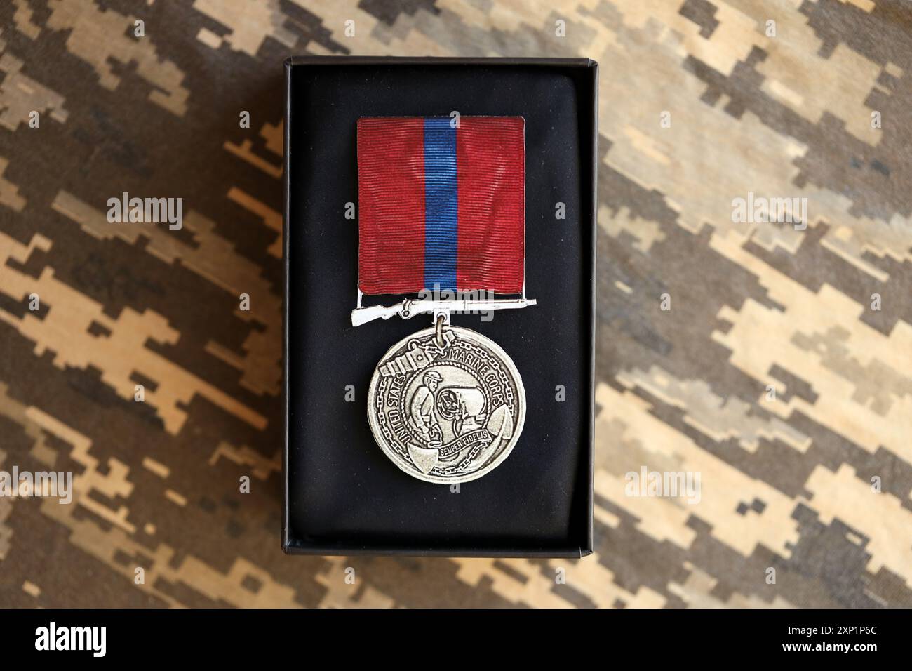 KYIV, UKRAINE - JULY 10, 2024 US Marine corps Army Good Conduct medal ...