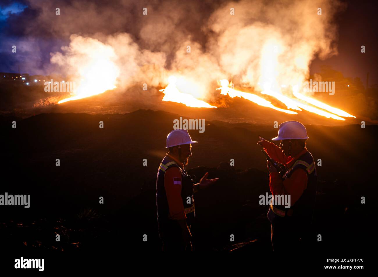 Sorowako, Indonesia. 02nd Aug, 2024. Workers supervise the process of ...