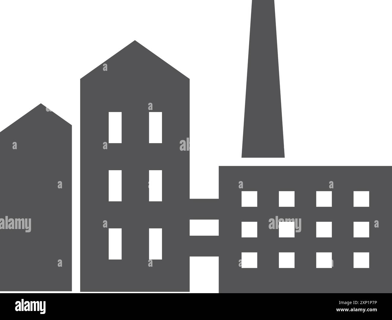 Industrial building black icon. Manufacture factory symbol Stock Vector ...