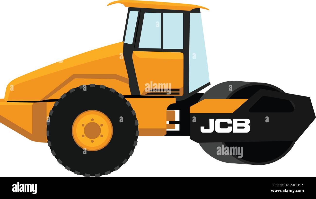 Vector illustration of road roller machine Stock Vector Image & Art - Alamy