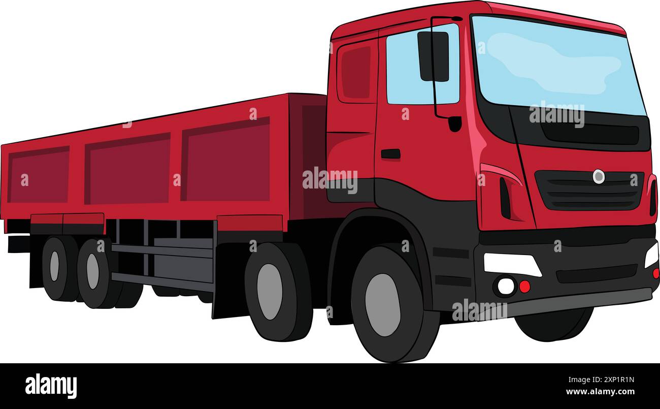 Vector illustration of sand tipper truck Stock Vector Image & Art - Alamy