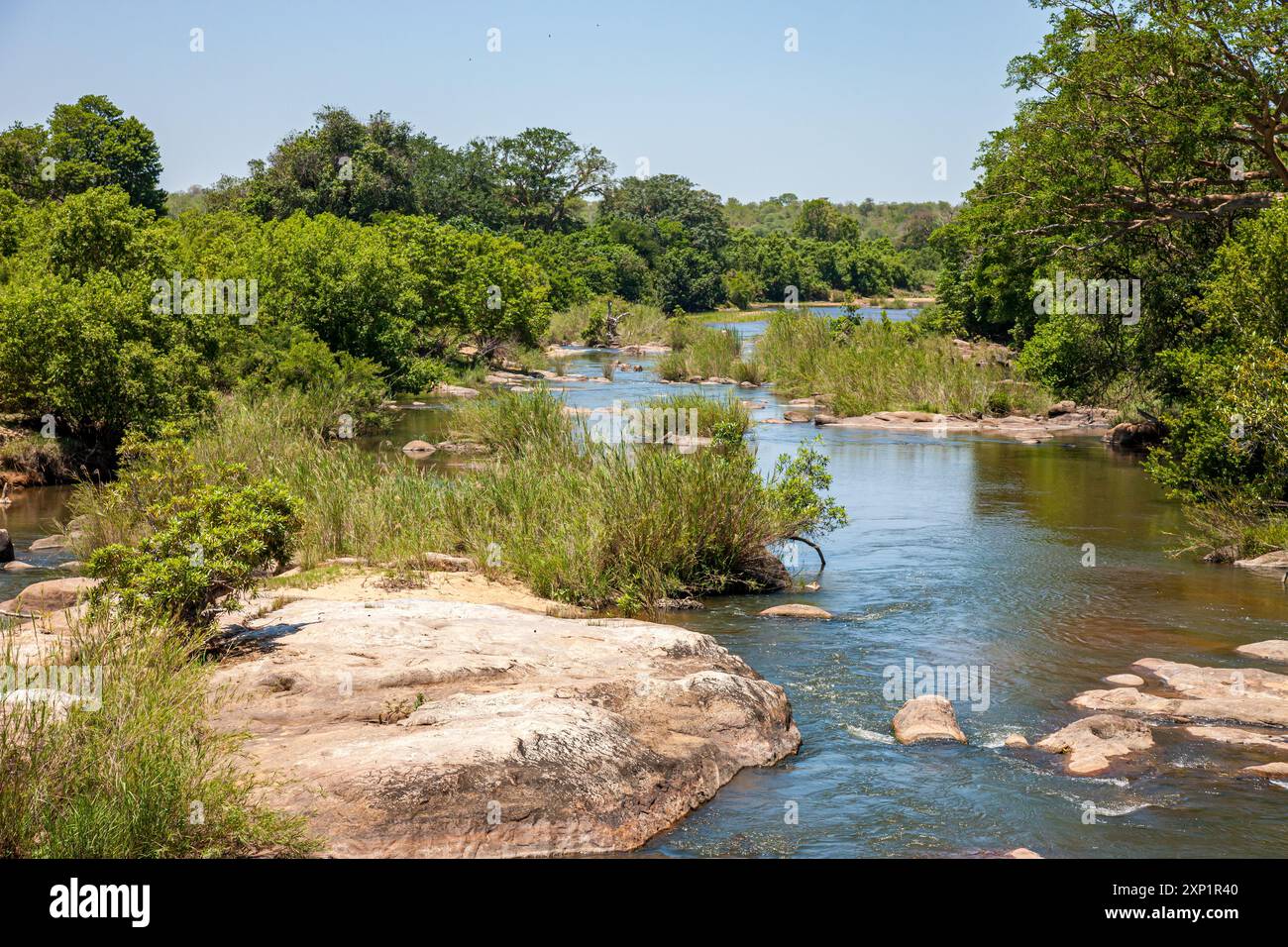 South Africa, Kruger National Park, Sabie River near Skukuza Stock ...