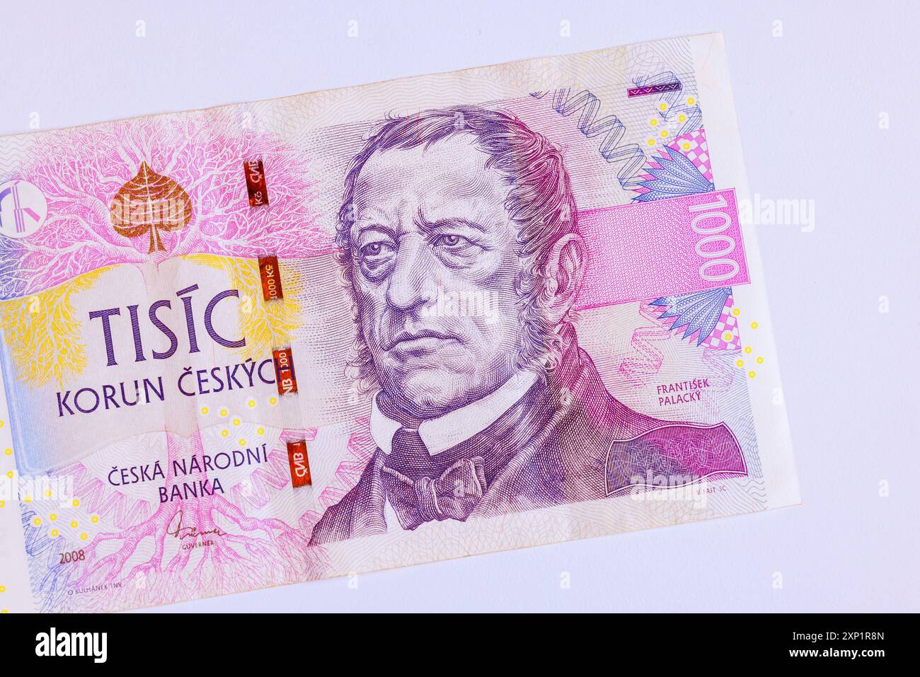 CZK Czech banknotes of 1000 koruna denominations issued by a Ceska ...