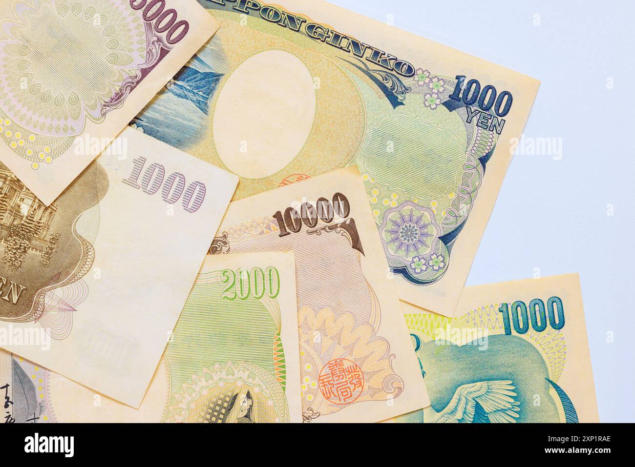Japan National Bank issues various denominations of Japanese yen cash ...
