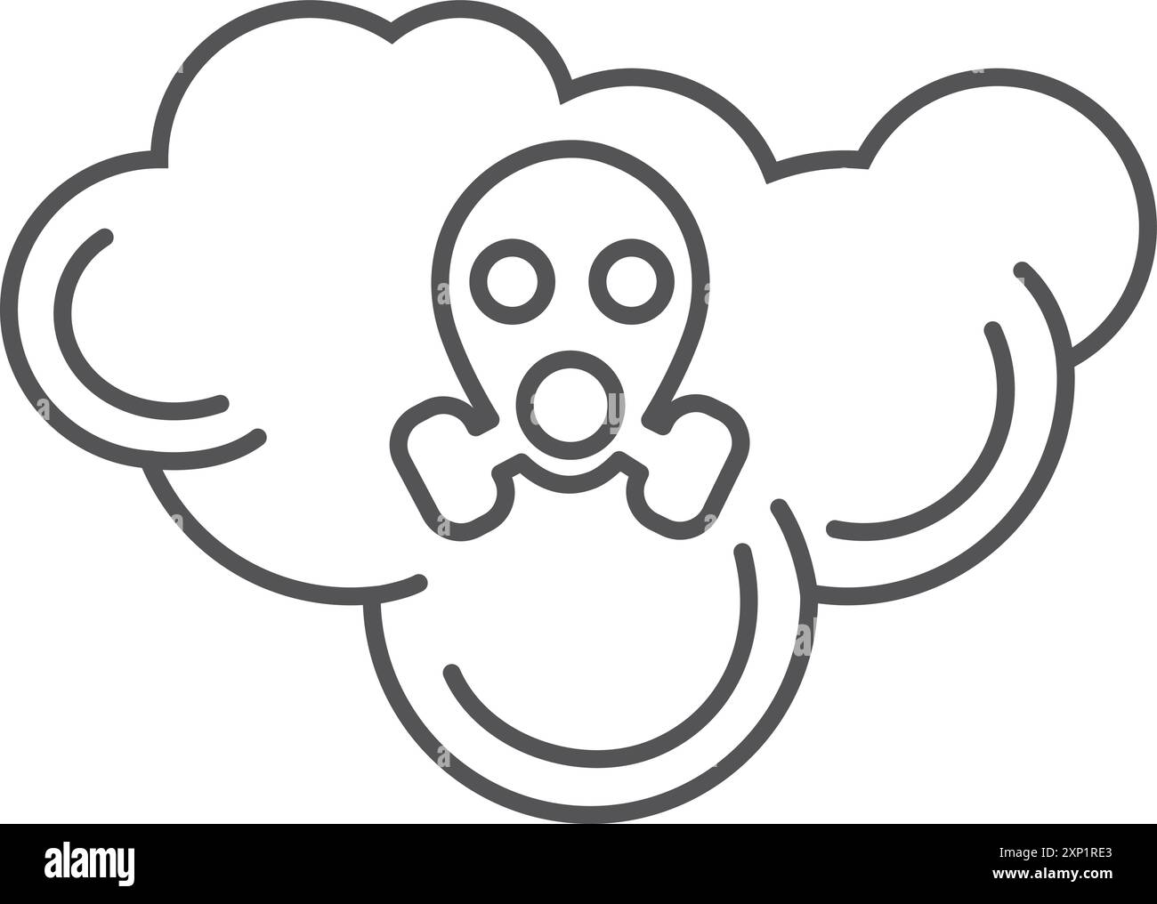 Poison cloud line icon. Air pollution smoke Stock Vector Image & Art ...
