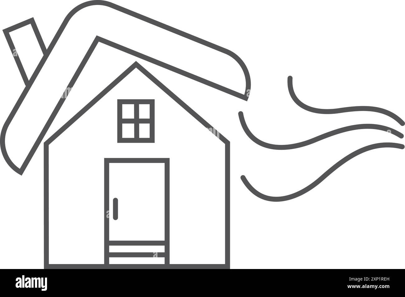 Storm wind breaking house roof. Natural disaster icon Stock Vector ...