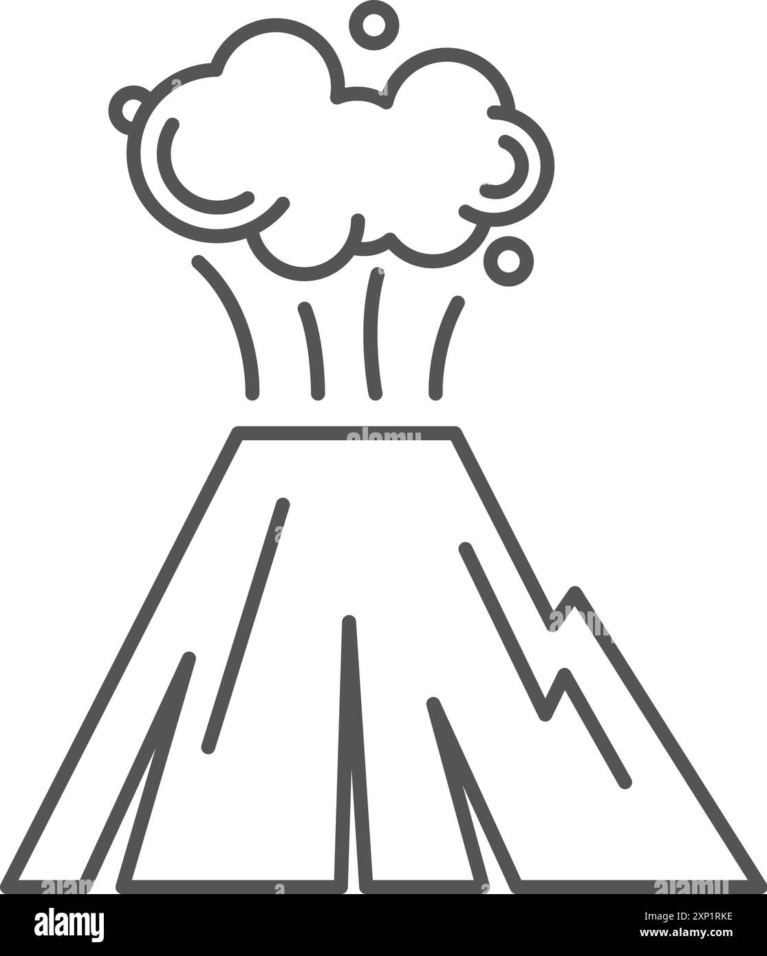Volcano mountain line icon Cut Out Stock Images & Pictures - Alamy