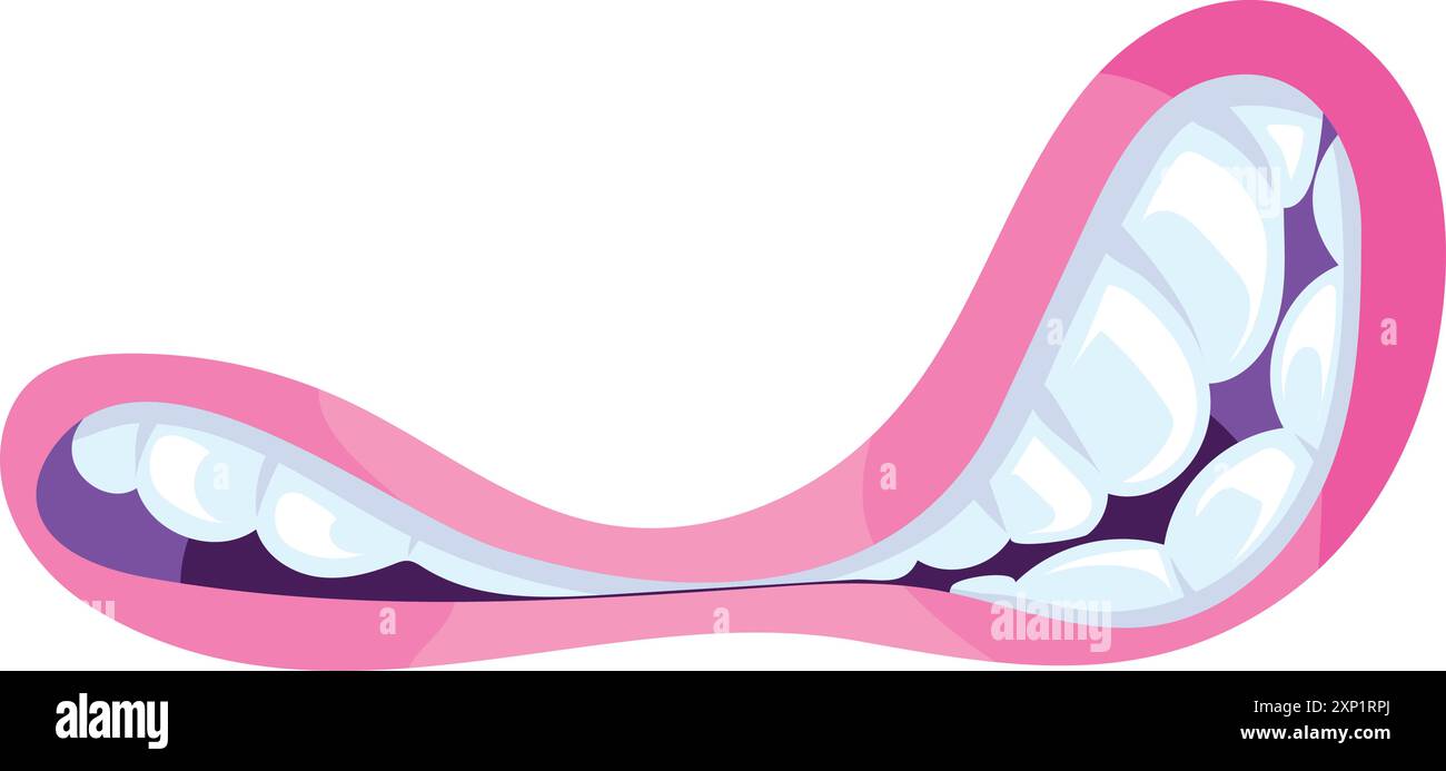 Cartoon lips with teeth. Funny comic mouth icon Stock Vector Image ...