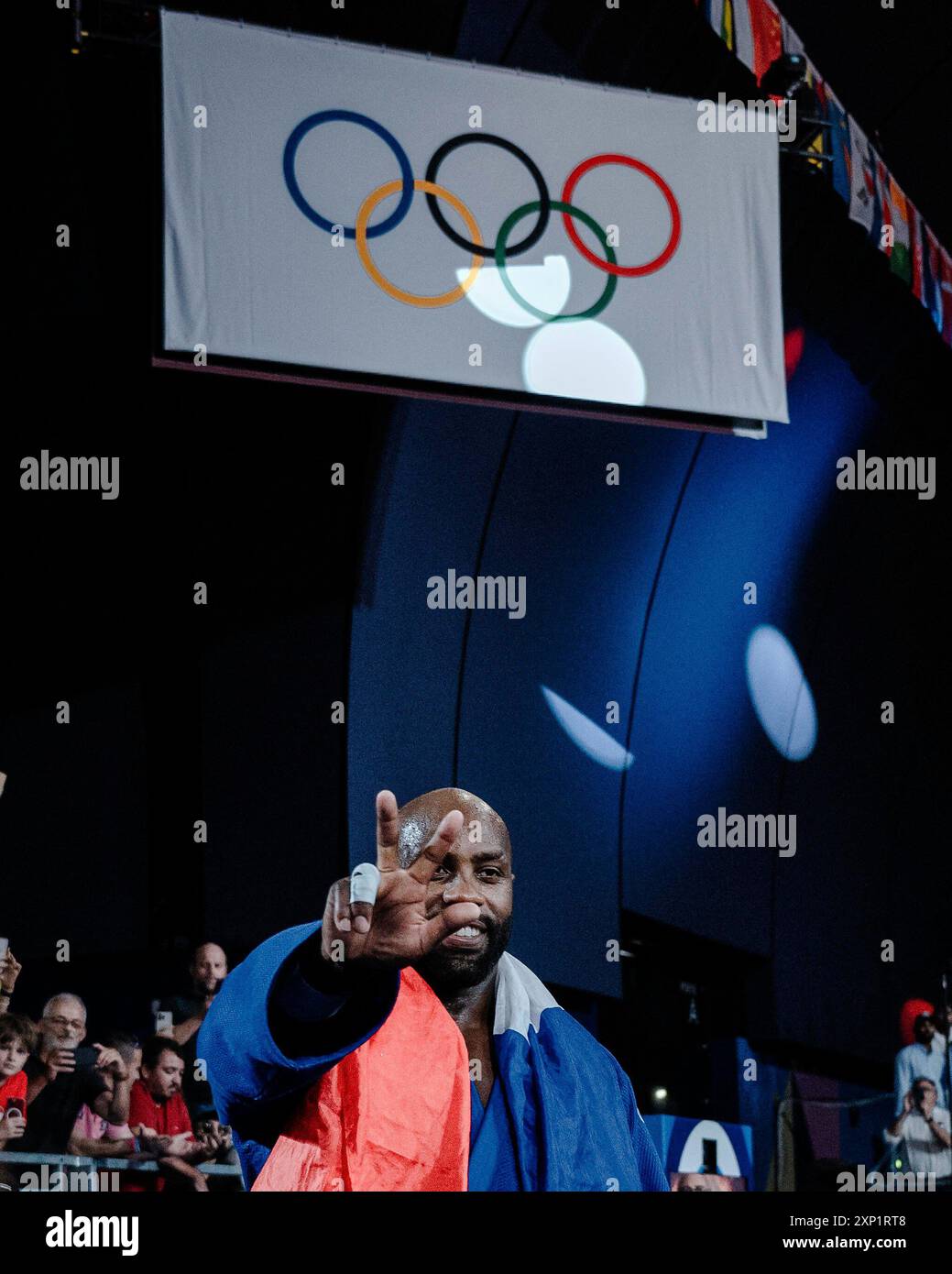 Paris, France. 03rd Aug, 2024. France's RINER Teddy celebrates after ...