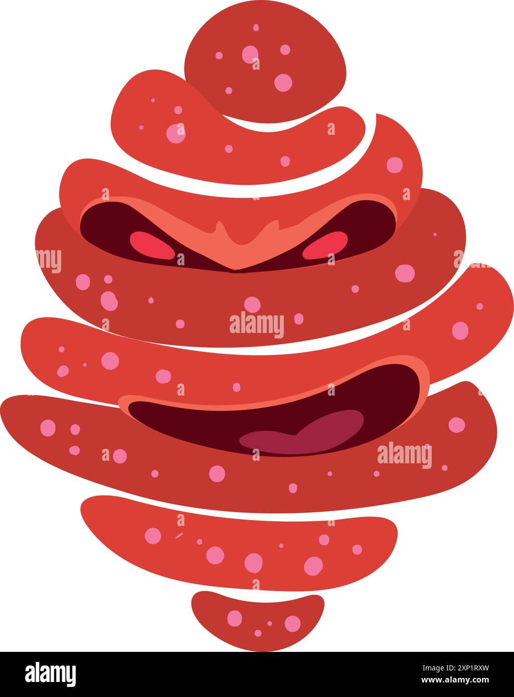 Microbe character. Red infection disease with angry face Stock Vector ...