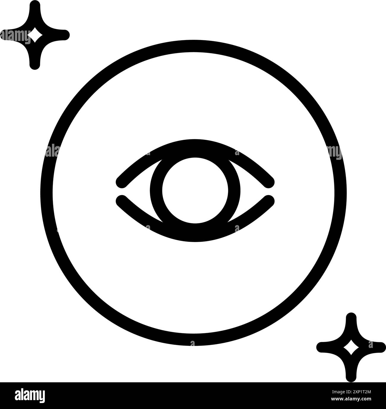 Eye line icon. Vision outline vector logo. Vector Illustration isolated ...