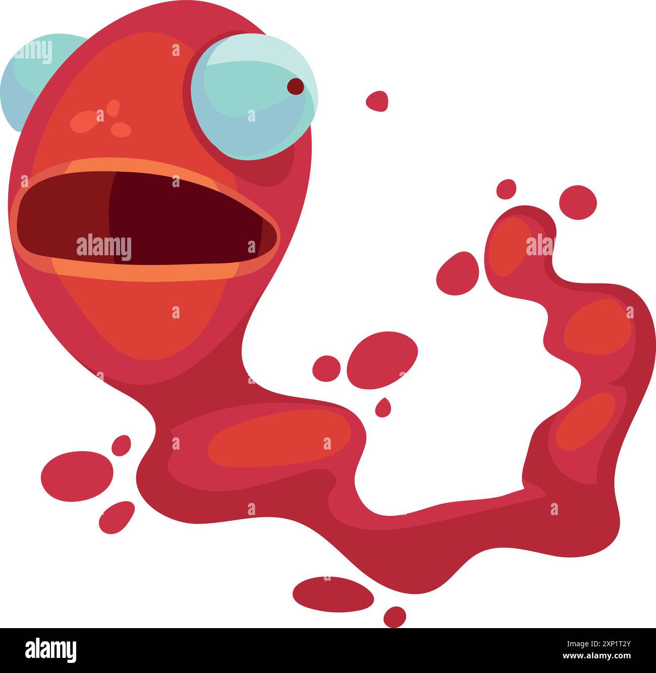 Bloody infection germ. Scary cartoon colorful monster Stock Vector ...