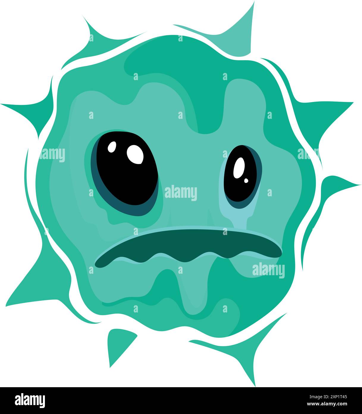 Green disease cell. Cartoon germ. Dangerous bacteria Stock Vector Image ...