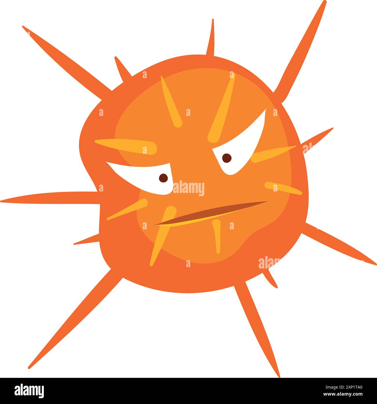 Angry virus cartoon character. Infection germ with evil face Stock ...