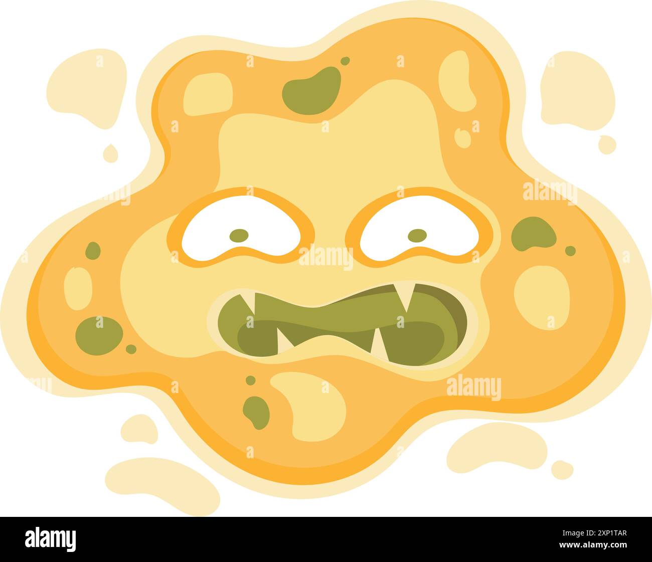 Infection disease bacteria with evil face. Cartoon microbe Stock Vector ...