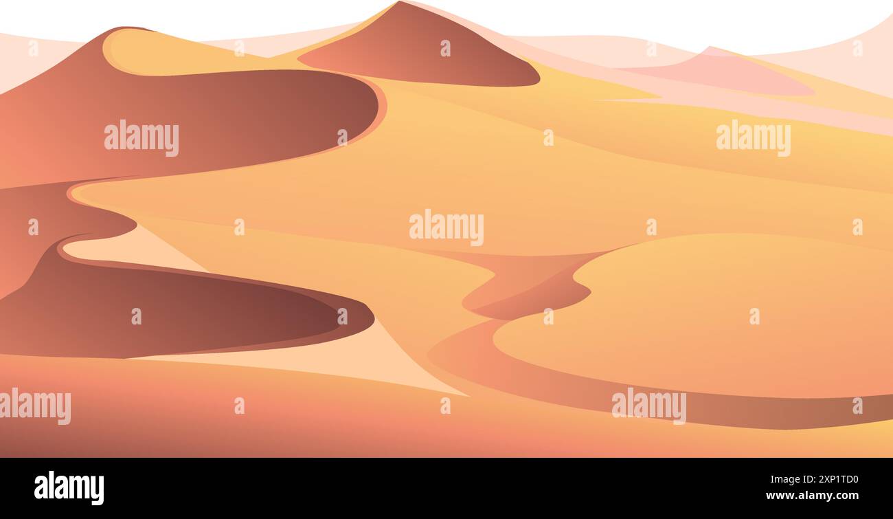 Desert landscape. Nature sand hills ground scene Stock Vector Image ...