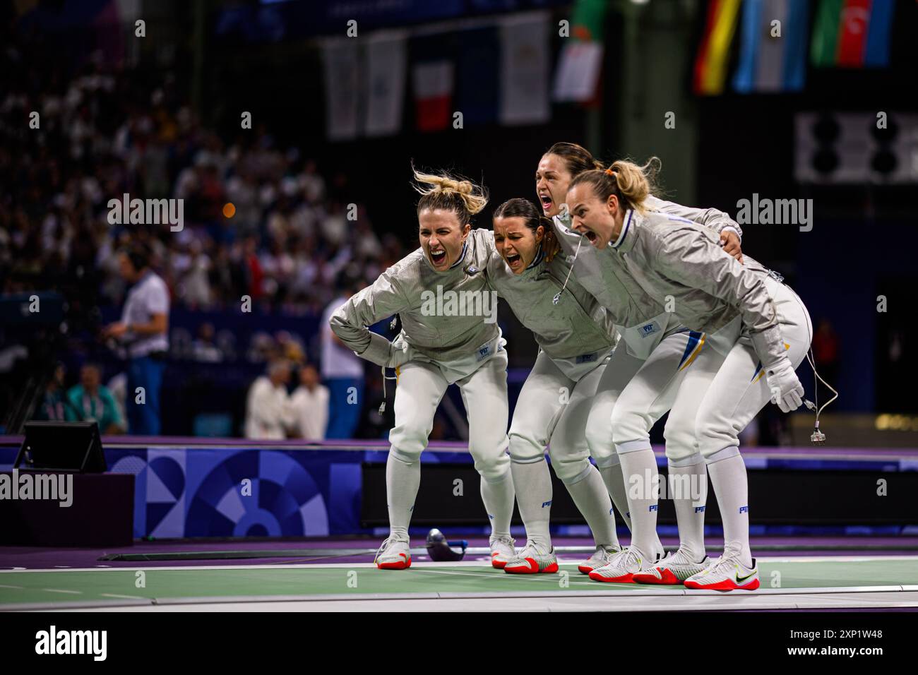 PARIS, FRANCE - 3 AUGUST, 2024: Fencing, Olympic Games 2024 Stock Photo ...