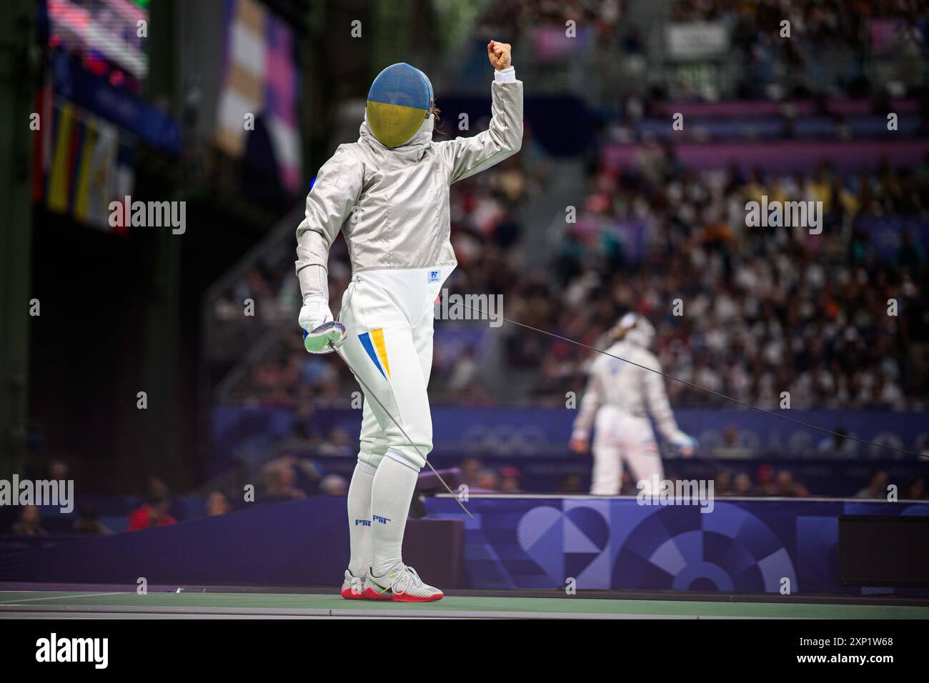 PARIS, FRANCE - 3 AUGUST, 2024: Fencing, Olympic Games 2024 Stock Photo ...