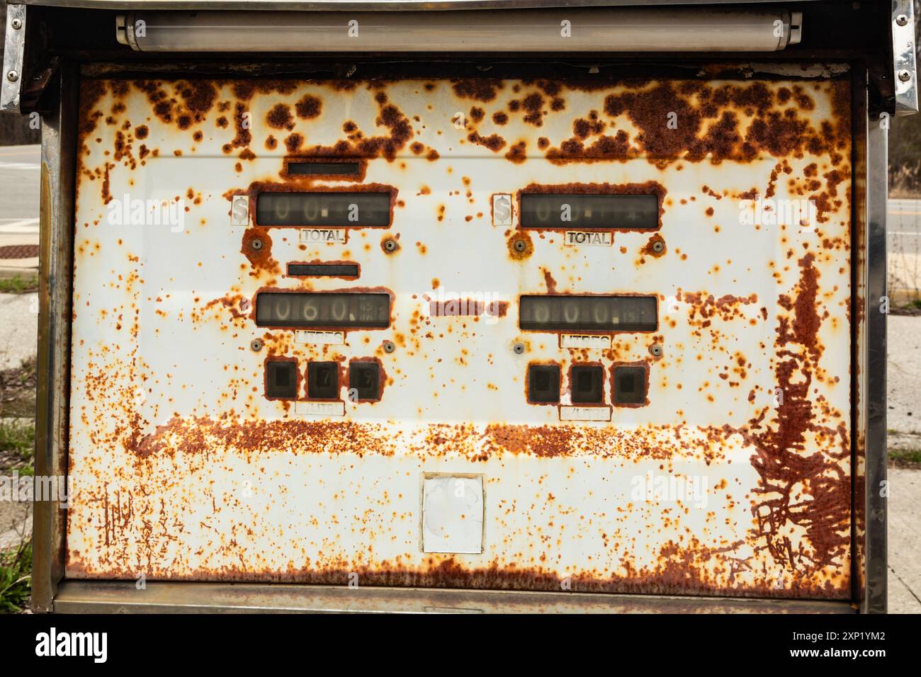 Close up. Background. Counter of old rusty fuel pump Stock Photo - Alamy