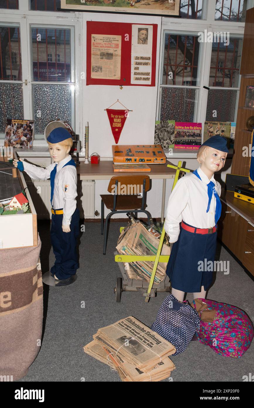 Exhibit at the DDR Museum showcasing mannequins dressed as children ...