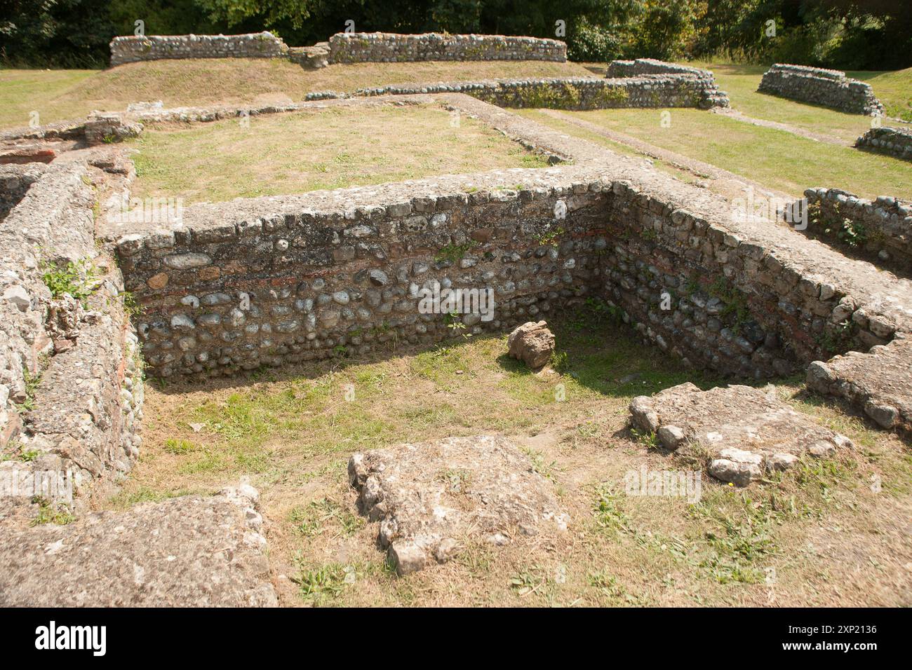Richborough Roman Fort and Amphitheatre Stock Photo - Alamy