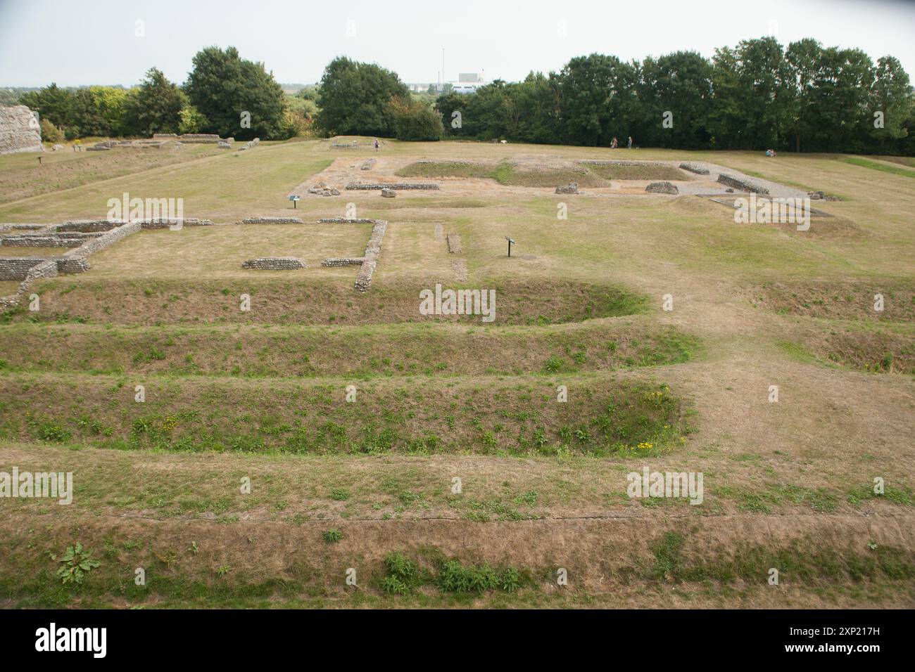 Richborough Roman Fort and Amphitheatre Stock Photo - Alamy