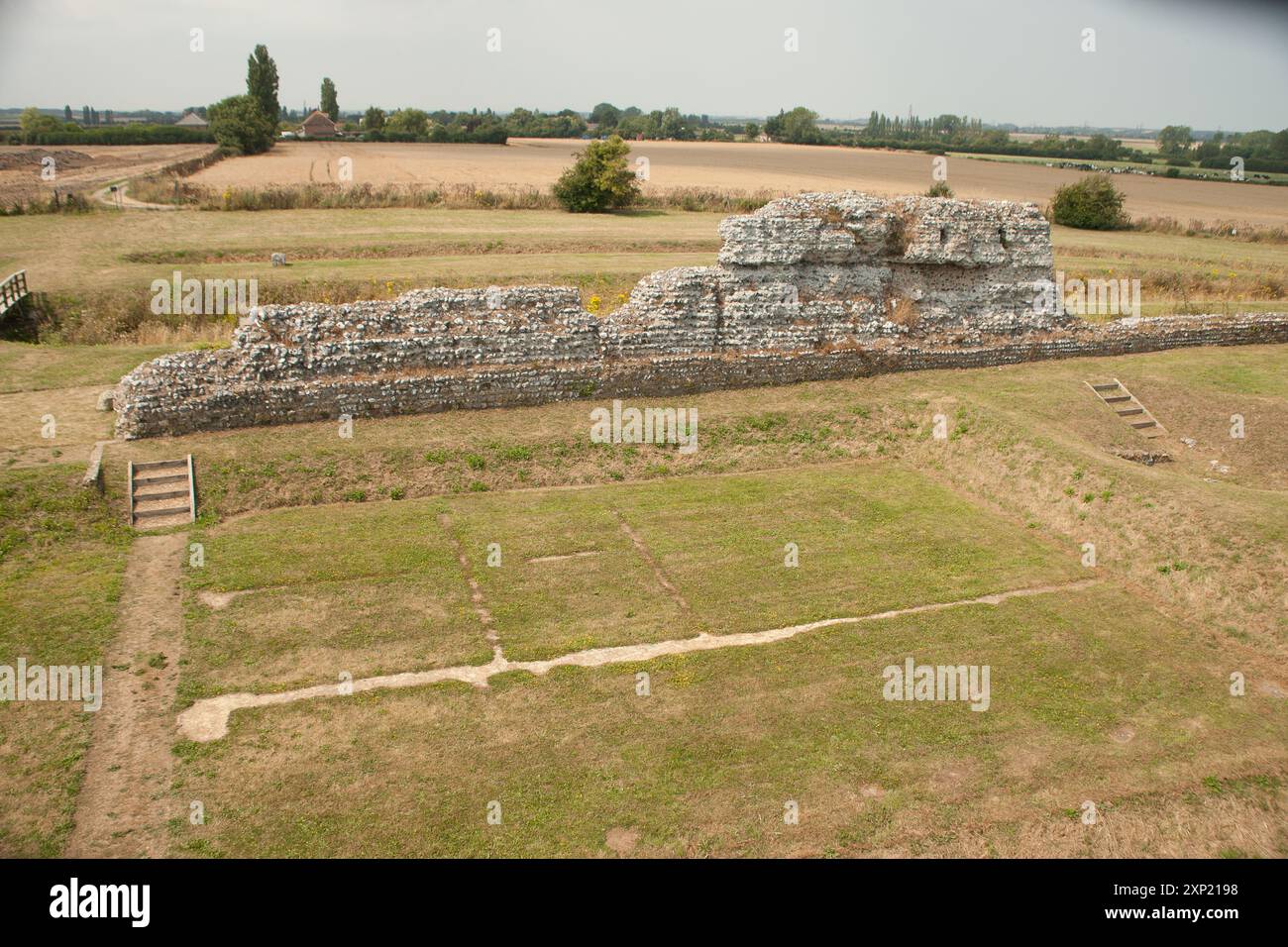 Richborough Roman Fort and Amphitheatre Stock Photo - Alamy