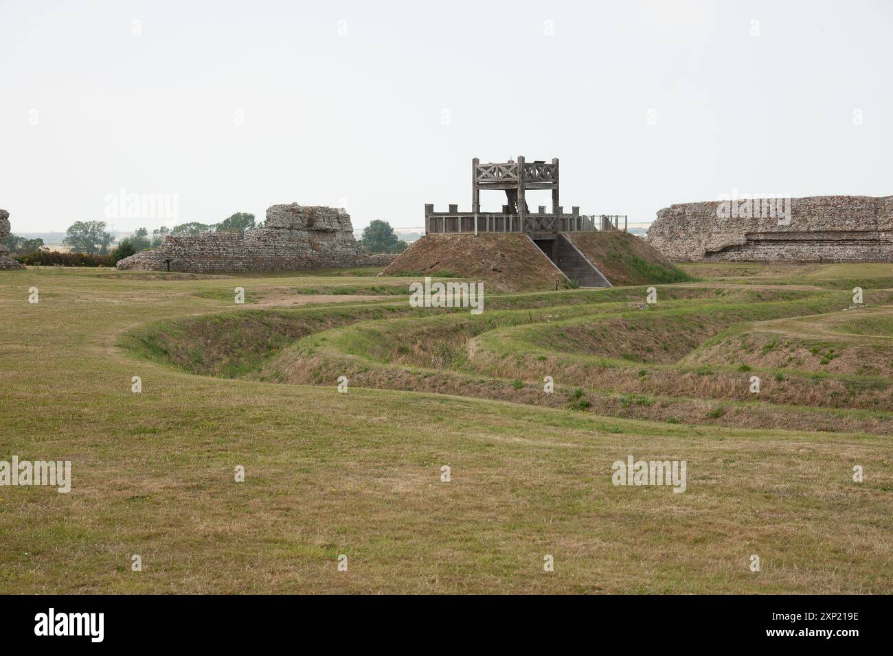 Richborough Roman Fort and Amphitheatre Stock Photo - Alamy