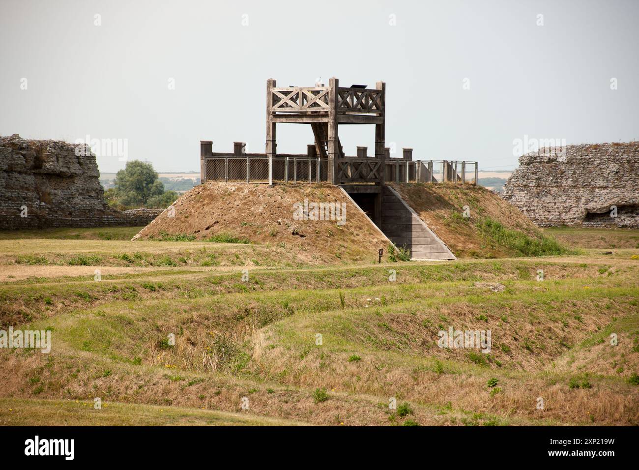 Richborough Roman Fort and Amphitheatre Stock Photo - Alamy