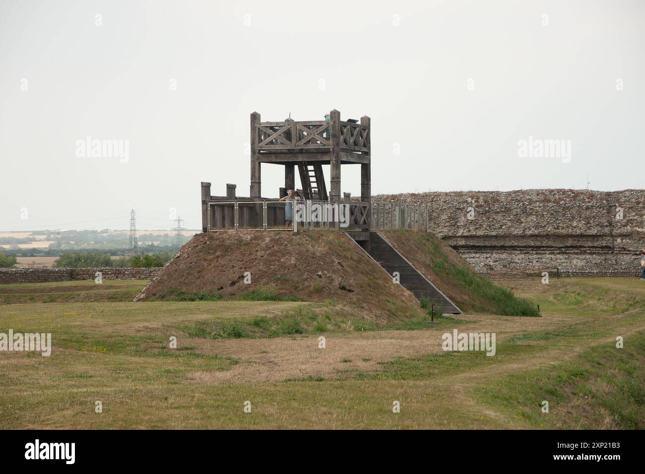 Richborough Roman Fort and Amphitheatre Stock Photo - Alamy