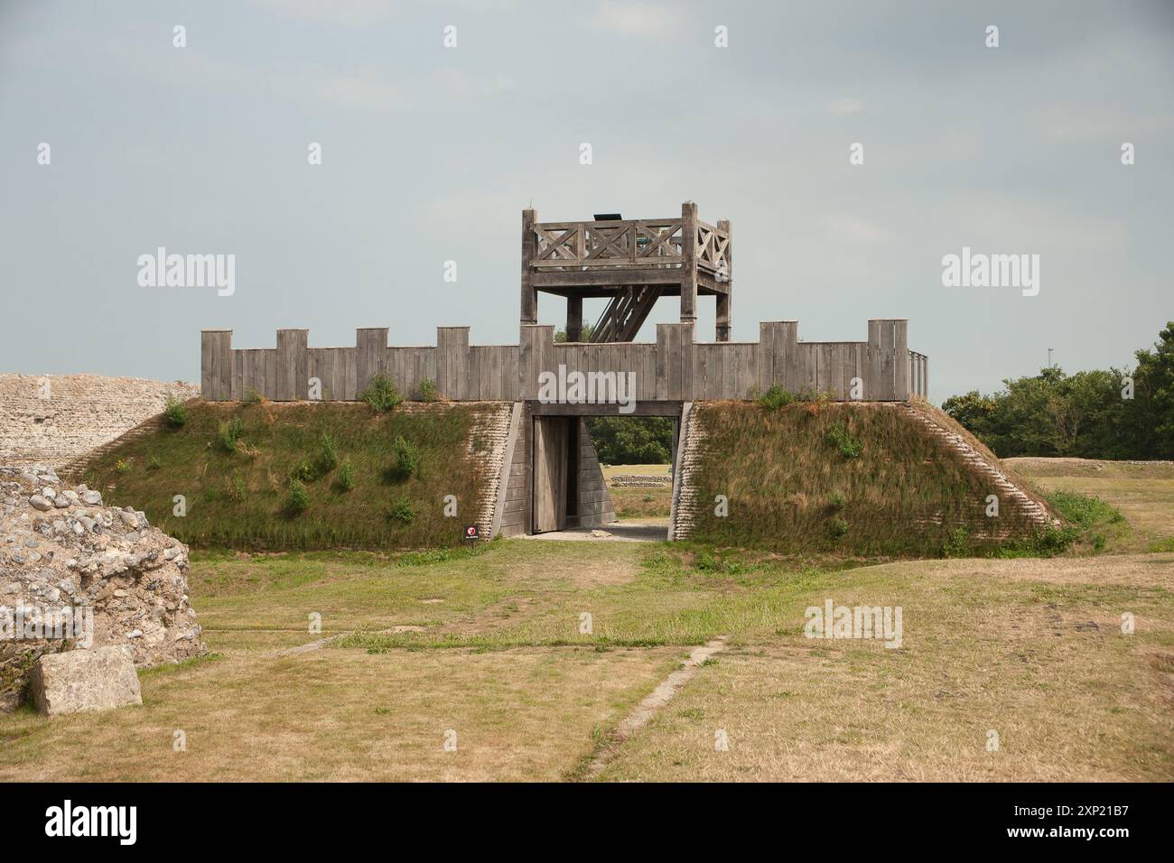 Richborough Roman Fort and Amphitheatre Stock Photo - Alamy