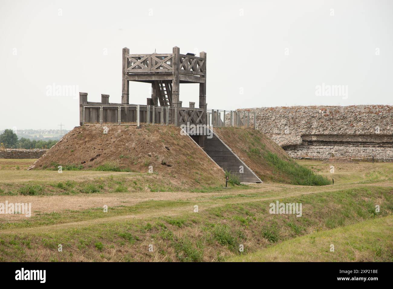 Richborough Roman Fort and Amphitheatre Stock Photo - Alamy
