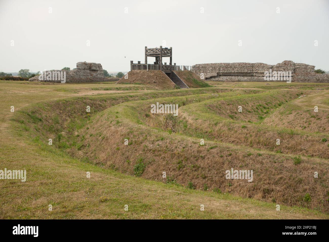 Richborough Roman Fort and Amphitheatre Stock Photo - Alamy