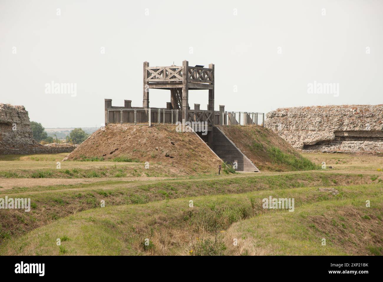 Richborough Roman Fort and Amphitheatre Stock Photo - Alamy
