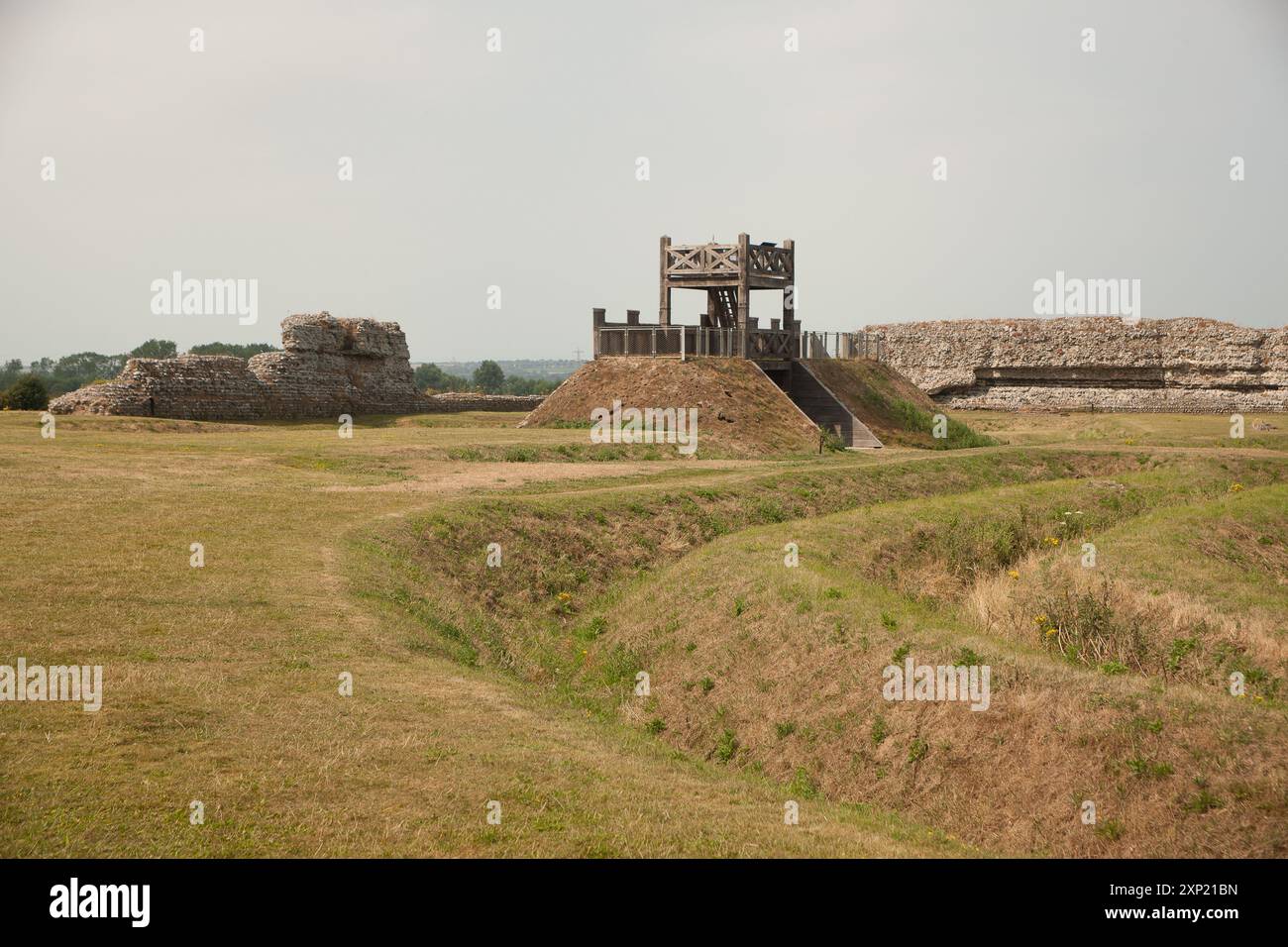 Richborough Roman Fort and Amphitheatre Stock Photo - Alamy
