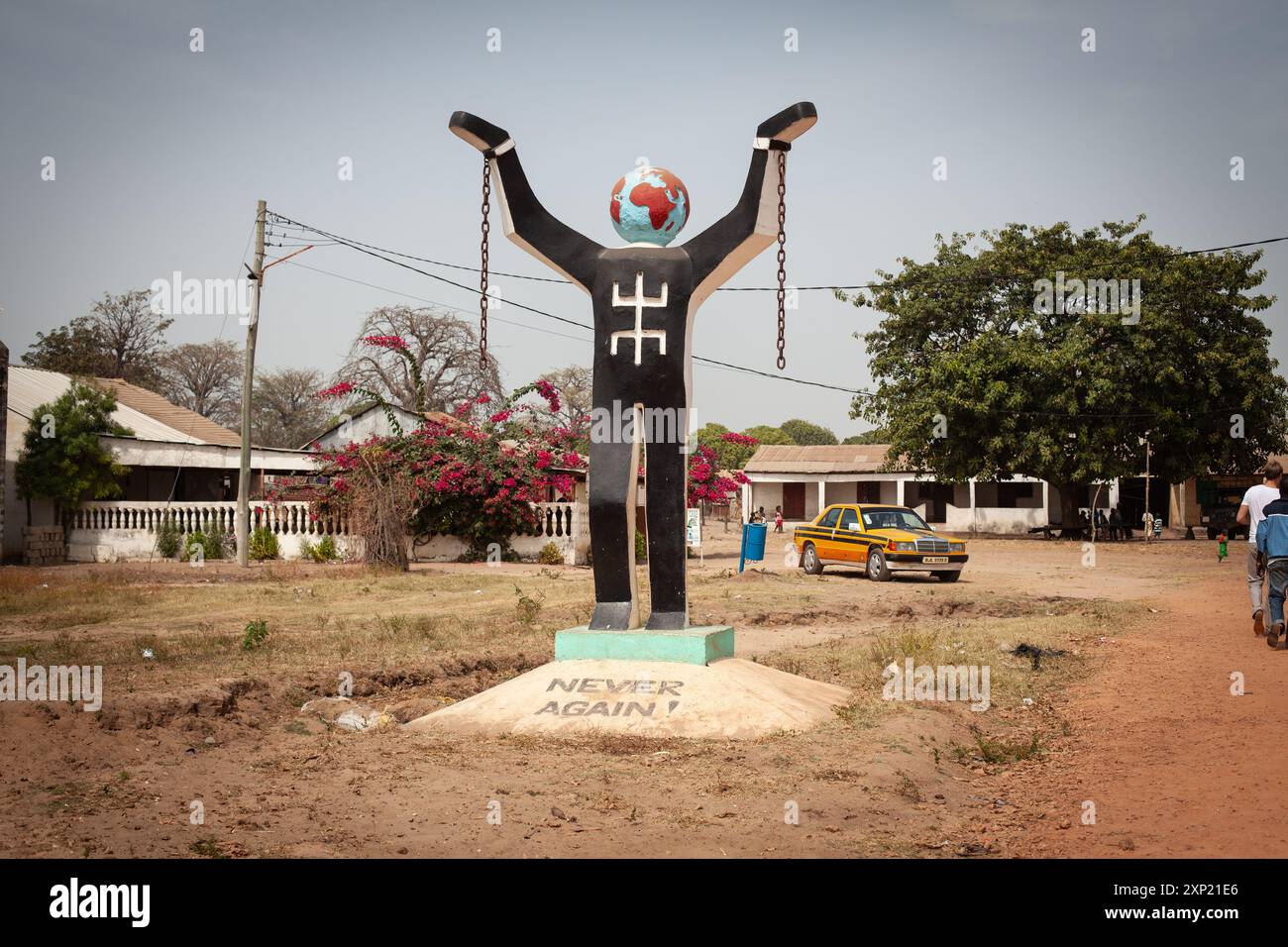 A statue on Kunta Kinteh Island in Gambia representing freedom and the ...